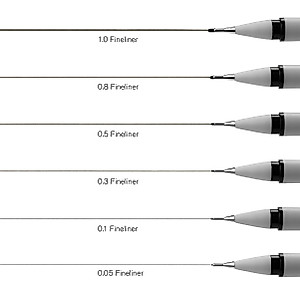 Winsor & Newton Fineliner Fine Point Pen, 0.5mm Tip, Black