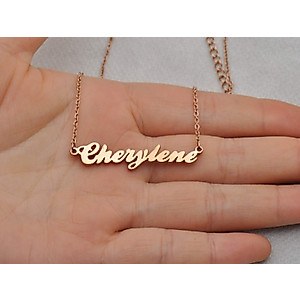 GR35Z9 Customized Made 18K Gold Plated Any Name Necklace Personalized for Her Cobi