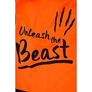 PETMONT Sports T-Shirt for Pets Desing: Unleash The Beast Black and Neon Orange and Black Great for Small and Medium Dogs Size Extra Large