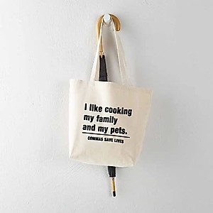 CafePress Commas Save Lives Tote Bag Natural Canvas Tote Bag, Reusable Shopping Bag