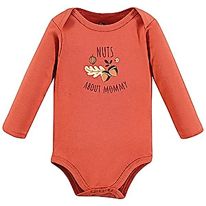 Hudson Baby Unisex Baby Cotton Long-Sleeve Bodysuits Hello Autumn, 0-3 Months