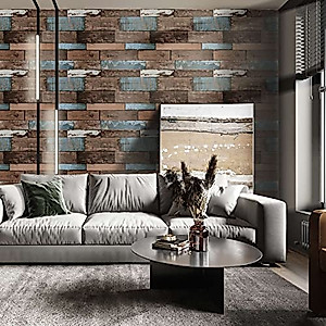 XINOBO (17.71"×118" Faux Wood Wallpaper Peel and Stick Wallpaper Wood Textured Wallpaper Removable Vintage Rustic Shiplap, Self Adhesive Waterproof Contact Paper for Counter Top, Cabinets, Bathroom