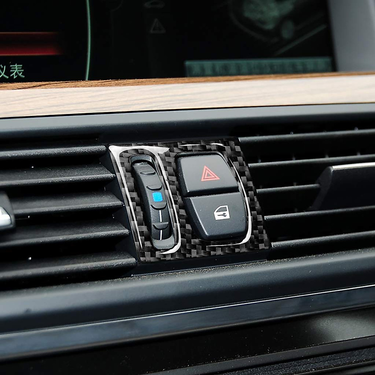 NC Carbon Fiber Trim Cover Sticker Compatible with BMW 5 Series F10 2011-2017 (Carbon Fiber B, Air Vent Cover Set)