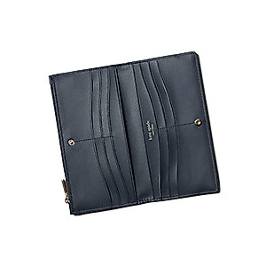 Kate Spade New York Spade Flower Jacquard Zip Slim Wallet Blue Multicolor 1 One Size