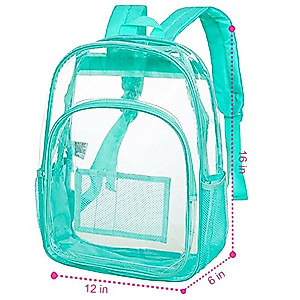 AGSDON Clear Backpack, Heavy Duty Transparent Bookbag, See Through PVC Backpacks for Men - Green