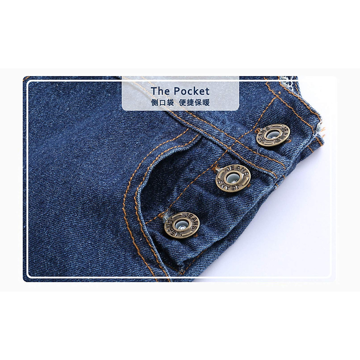 KIDSCOOL SPACE Snap Leg/Crotch Mettal Buttons Reipped Denim Overalls,Blue,18-24 Months