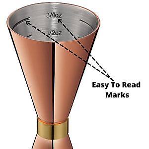 Top Shelf Cocktails Japanese Jigger Double Jigger 2oz 1oz Cocktail Jigger With Measurements Inside Get Accurate