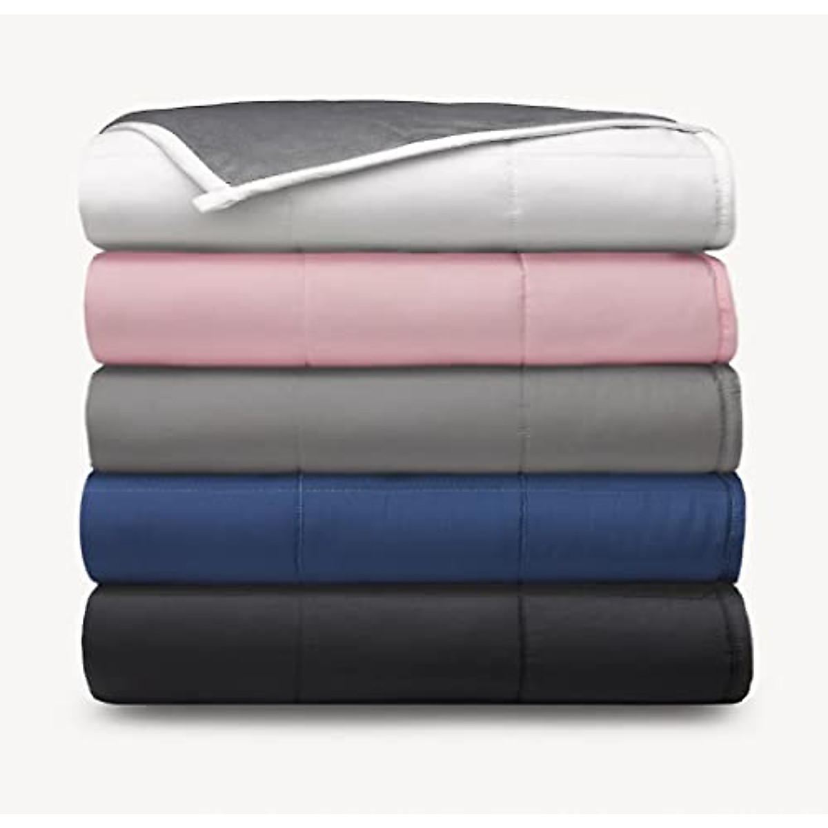 Ella Jayne Home - Reversible Weighted Blanket - Minky Texture/Microfiber - Uses Polyester and Glass Beads for Weight - (48x72, 15lbs)