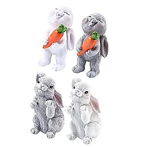Cabilock Shape Hat Gray Free Hooks Resin Patterns Cartoon Rabbit Door Coat Room Bag Hanging Rack Punch Kitchen Wall Bathroom Towel Shaped Hangers White Hook Adhesive Sundries Four