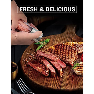 Gulex® Salt Grinder Pepper Mill, Salt Grinder Refillable, Adjustable Coarseness Black Pepper Grinder, Stainless Steel Sea Salt Shaker with Ceramic Rotor(salt and pepper not included)