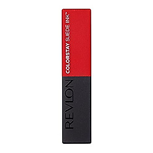 REVLON Lipstick, ColorStay Suede Ink, Built-in Primer, Infused with Vitamin E, Waterproof, Smudge-proof, Matte Color, 015 Lip Boom, 0.09 oz.