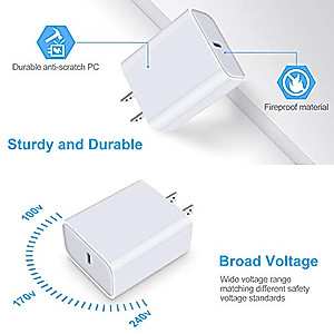 Samsung S23 Super Fast Charger Type C Wall Charger Block +6FT USB C Charger Cord for Google Pixel 7 Pro 6a,Samsung Galaxy S23 Ultra,A14,A13,A03s,A04s,S22 FE,S21,S20A12,A20,A21,A50,A51,Note20