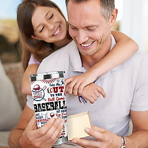 FOCIUZTA Baseball Mom Daily – Handle Cup Tumblers for Women, Coffee Mothers Mama Funny Insulated 20oz Tumbler with Lid & Straw, Ideal Baseball Gifts