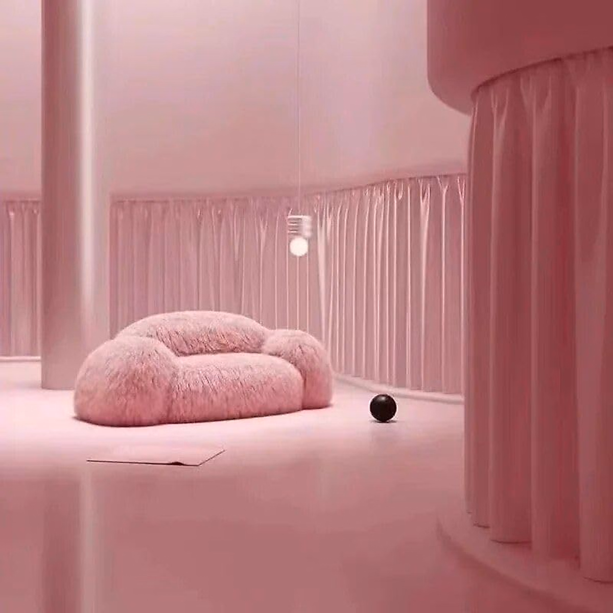 Generic Modern Nordic Plush Sofa Chair – Luxury L-Shaped Living Room Couch 106.29in, Pink