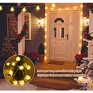 ACPOP String Lights,50 LED Outdoor Patio Lights，Christmas Hanging Light for Garden, Wedding Party,Camping,Yard,Bedroom,Home Decor(Warm White)