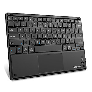 Fintie Ultrathin 4mm Wireless Bluetooth Keyboard with Built-in Multi-Touch Touchpad for iPad, iPhone, Samsung Galaxy, Nexus, Microsoft Surface, HP and Other Bluetooth Devices [Retail Packaging]
