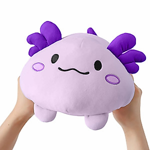PEACH CAT Kawaii Axolotl Plush Pillow Cute Soft Axolotl Stuffed Animal for Kids Purple 11.8"