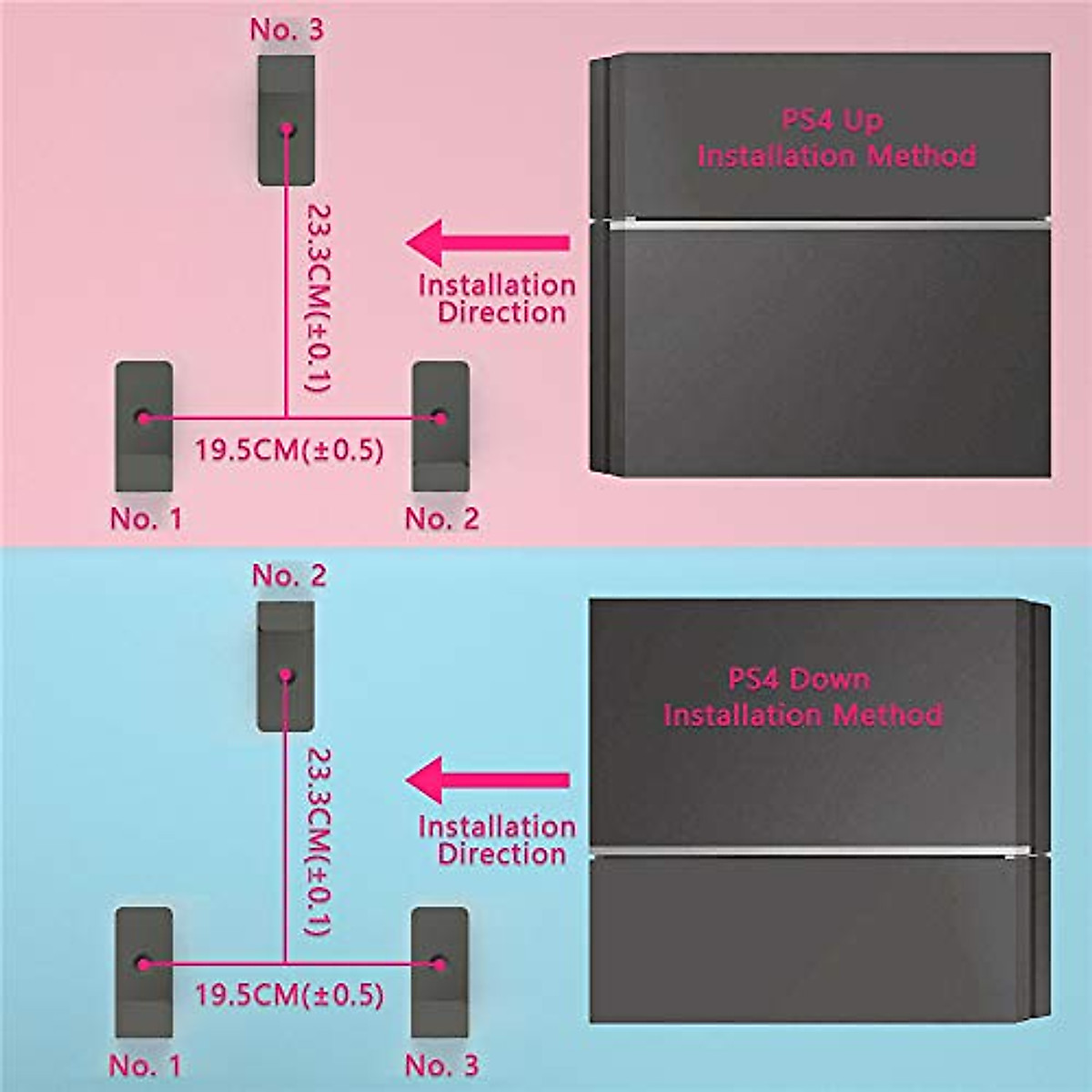 New Game Storage Set Bracket Wall Mount Console Stand Controller Holder Host Rack(2 sets-For PS4(old models),white)