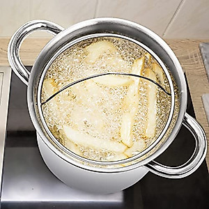 AVLA Asparagus Pot, 4 Quart Stainless Steel Steamer Cooker, Vegetable Asparagus Cooker with Removable Basket and Lid for Pasta, Spaghetti, Boiled Eggs, Shrimp, Oil Deep Fry Pan for French Fries