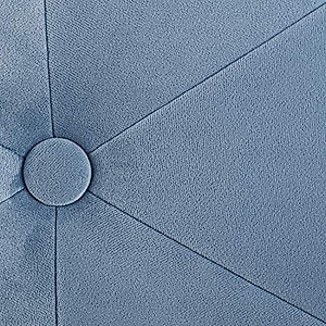 Linon Light Blue and Gold Vanity and Accent Talulah Stool