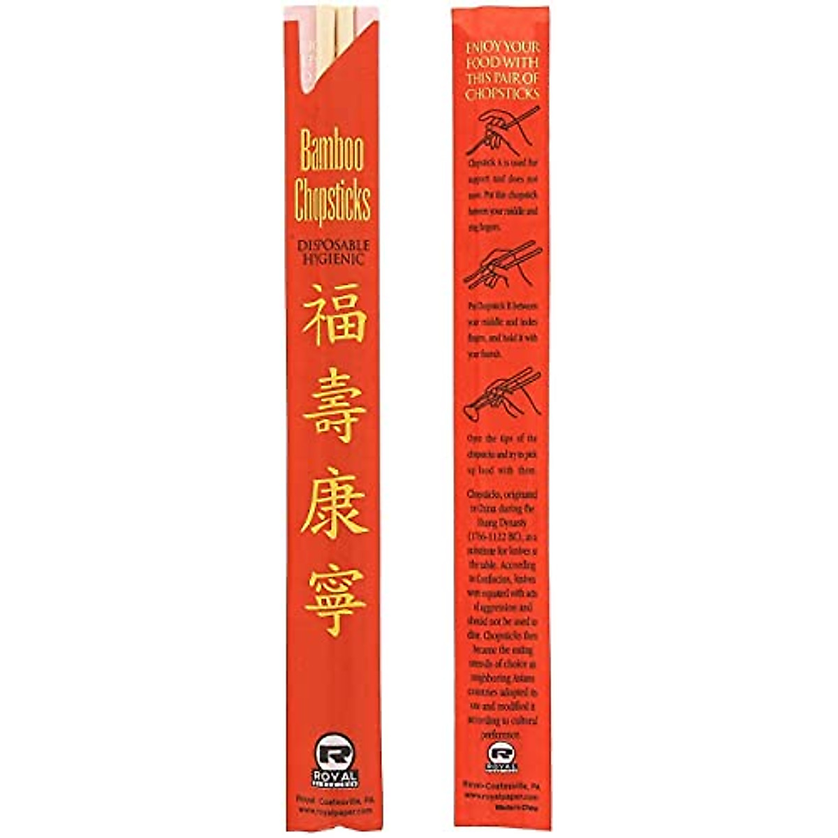 Premium Disposable Bamboo Chopsticks Sleeved and Separated (Bag of 200 Pair)