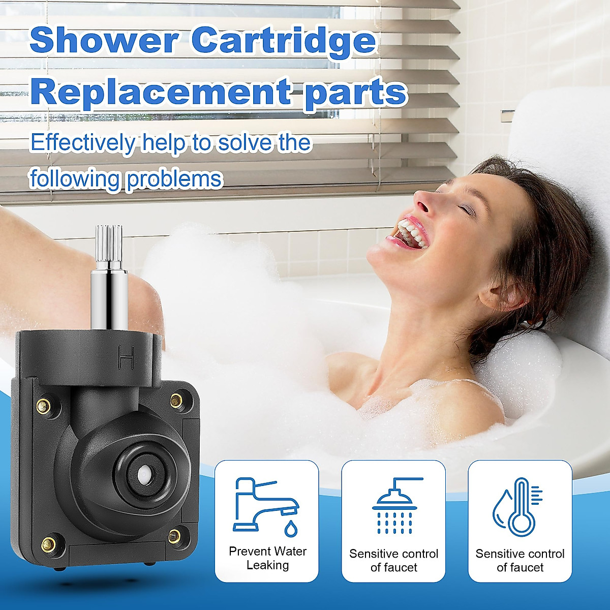 47080000 Pressure Balance Cartridge Compatible with Grohe Shower Cartridge, Pressure Balancing Cartridge Replacement for Tempress II Pressure Balance Tub Shower Cartridge and Shower Valve