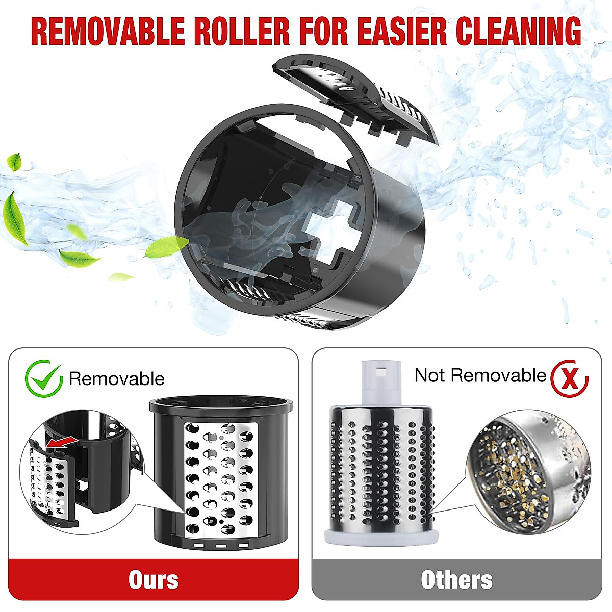 Slicer Shredder Attachment for KitchenAid Stand Mixer with 5 Blades, Cheese Grater Attachment, Fresh Prep Slicer, Bigger Vegetable Salad Maker Accessories for Kitchenaid