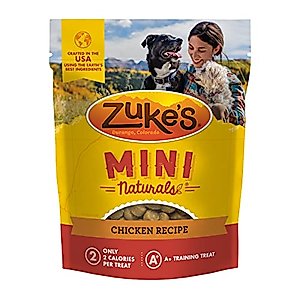 Zuke’s Mini Naturals Soft Dog Treats for Training, Soft and Chewy Dog Training Treats with Chicken Recipe