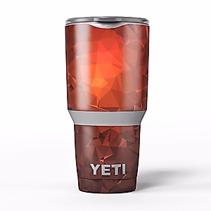 Design Skinz Red Orange Geometric V13 - Skin Decal Vinyl Wrap Kit Compatible with The Yeti Rambler Cooler Tumbler Cups