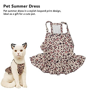Pet Suspender Dress, Dog Dress Printed Sleeveless Clothes Puppy Vest Summer Leopard Print Dresses for Small Medium Dogs Cat Costume L