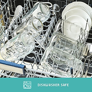 Mason Jars with Handle, Glass Mugs with Glass Straws and Bamboo Lids & Colorful Airtight Lids 4pcs Set - 16oz Old Fashioned Drinking Glass Cups, Reusable Travel Tumbler for Iced Coffee, Smoothie, Tea