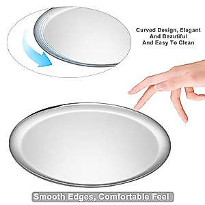 11.02inch/280 mm Silver Stainless Steel Tray,Round Jewelry Tray,Cosmetic Storage Tray,Service Tray,Decorative Tray,Multi-uses Storage Tray Organizer Plate