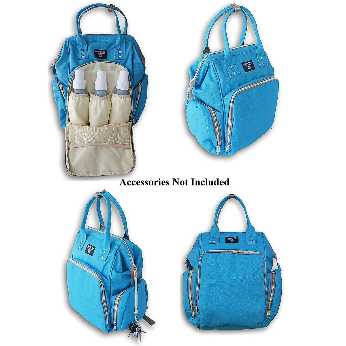 Jumping Daisy Large Backpack Baby Changing Diaper Bag (Blue)