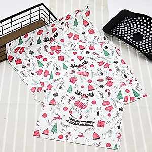 100 pcs Christmas Food Paper Sheets, Sandwich Wrapping Greaseproof Paper Sheets, Bread/Rolls Deli Paper Liners, Baskets Lining Wrappers for Fish & Chips or Burger & Fries (12"x12")