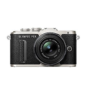 Olympus Pen E-PL8 Black Body with 14-42mm IIR Black Lens