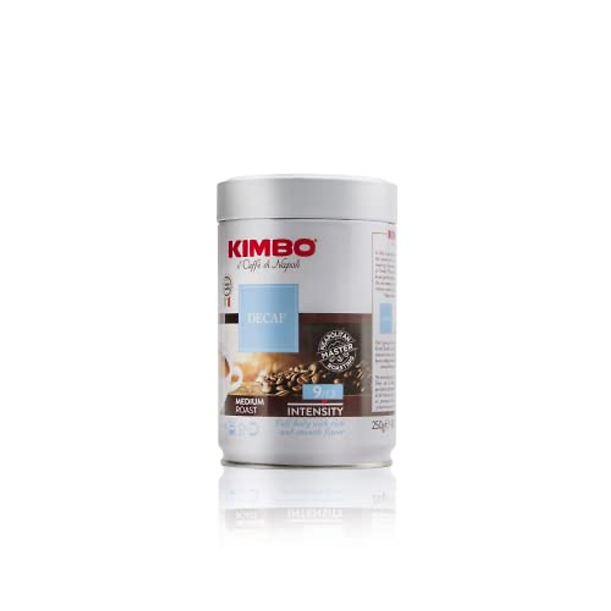 Kimbo Espresso Decaffeinato Ground Coffee - Blended and Roasted in Italy - Medium Roast with a Full-body Rich and Smooth Flavor - 8.8 oz Can