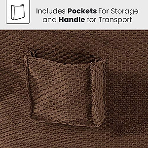 CordaRoy's Chenille Nest Bean Bag Chair, Convertible Chair Folds from Chair to Bed, As Seen on Shark Tank, Espresso, Queen
