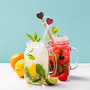 3Pcs Leopard Print Heart Silicone Straw Cover Cap for Stanley 40oz & 30oz Tumbler, 10mm Reusable Cute Drinking Straw Topper Accessories