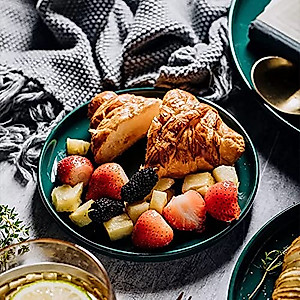 KOWMcp Dinner Plates Green Ceramic Plate Fruit Salad Sushi Dessert Plate Round Serving Tray Decorative Porcelain Tableware Dinner Sets Dishes (Color : 10 inch)