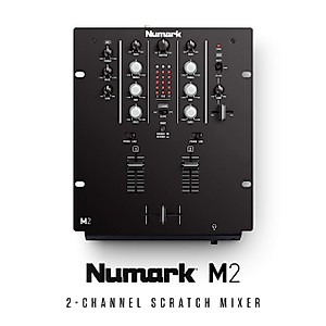 Numark M2 - 2-Channel Scratch DJ Mixer, Rack Mountable with 3-Band EQ, Microphone Input and Replaceable Crossfader with Reverse and Slope Controls