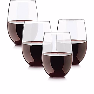 Circleware Stemless Wine Glasses Limited Edition Set of 4, 4 Count (Pack of 1), Clear
