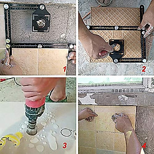 Six-Sided Aluminum Alloy Angle Measuring Tool, Angle Ruler Template Template Tool Full Metal Measuring Rules Layout Tool for Handymen Builders DIY Carpenters Craftsmen