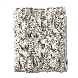 Knitted Luxury Chenille Throw Super Soft Throw Blanket for Sofa Bed All Season Decorative Couch Blanket 50x60 Light Grey