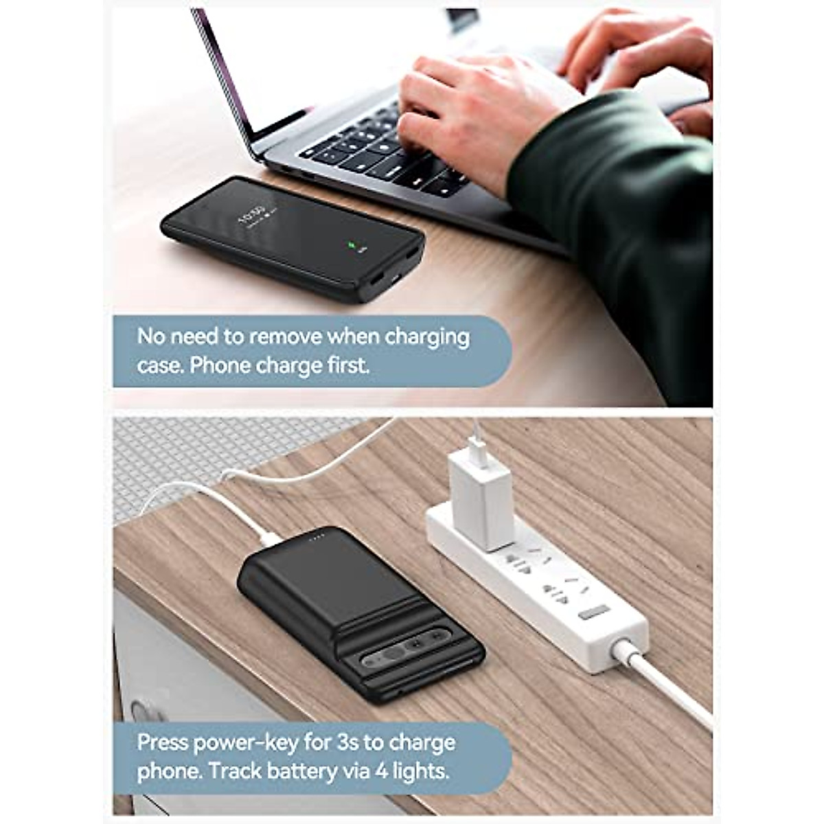 NEWDERY 10000mAh Battery Case for Google Pixel 7 Pro, Ultra Powerful Rechargeable Charger, Protective Extended Backup - Black