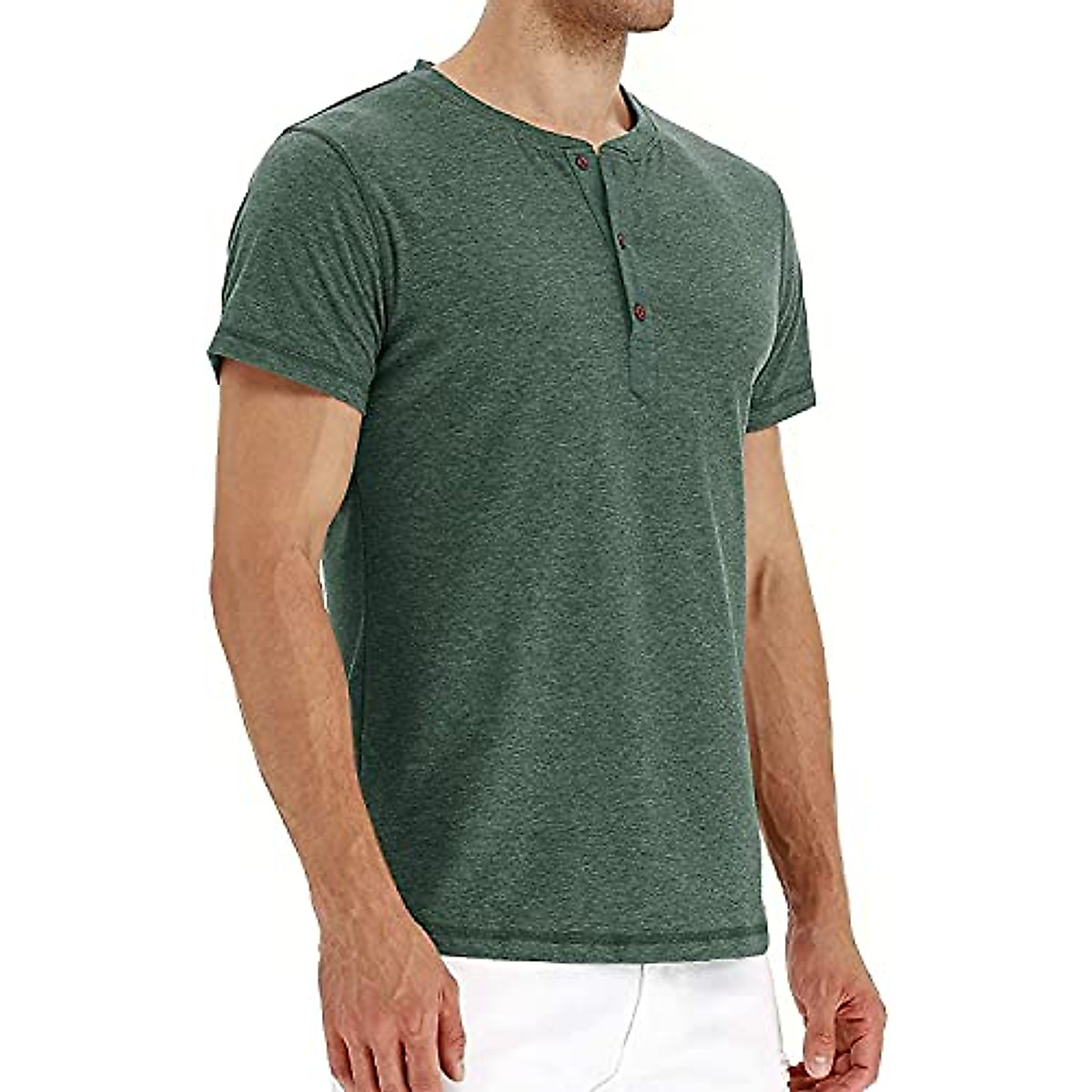 Sailwind Mens Henley Short/Long Sleeve T-Shirt Cotton Casual Shirt US Large VG Green