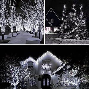 suddus Solar Fairy Lights Outdoor Waterproof, 2 Pack 33ft 100 LED Solar Twinkle Lights, White Solar Christmas Lights for Backyard Trees Patio Deck Garden Birthday Party Wedding Decorations