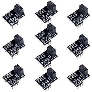 Stemedu ESP8266 ESP-01 Adapter ESP01 Breakout Board for ESP01S Wireless Serial WiFi Transceiver Network Module, Combo 10.