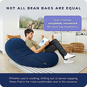 Moon Pod Bean Bag Chairs for Adults, Navy – The Zero-Gravity Beanbag Chair for Stress, Comfort & All Day Deep Relaxation – Ultra Soft Ergonomic Support for Back & Neck – for The Whole Family
