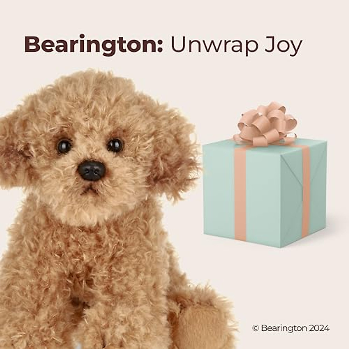 Bearington Caramel Dog 6.5 Inch Stuffed Dog - Puppy Stuffed Animal - Dog Plush - Goldendoodle Stuffed Animal Labradoodle