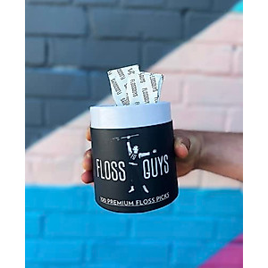 Floss Guys Premium Unflavored Compostable Floss Picks | Individually Wrapped | Biodegradable Plant-Based Flossers | Vegan | BPA Free |, Black, 100 Count (Pack of 1)